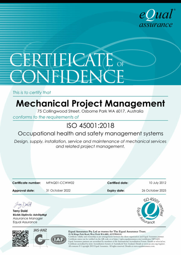 Safety Health Environment Quality SHEQ - Mechanical Project Management (MPM)